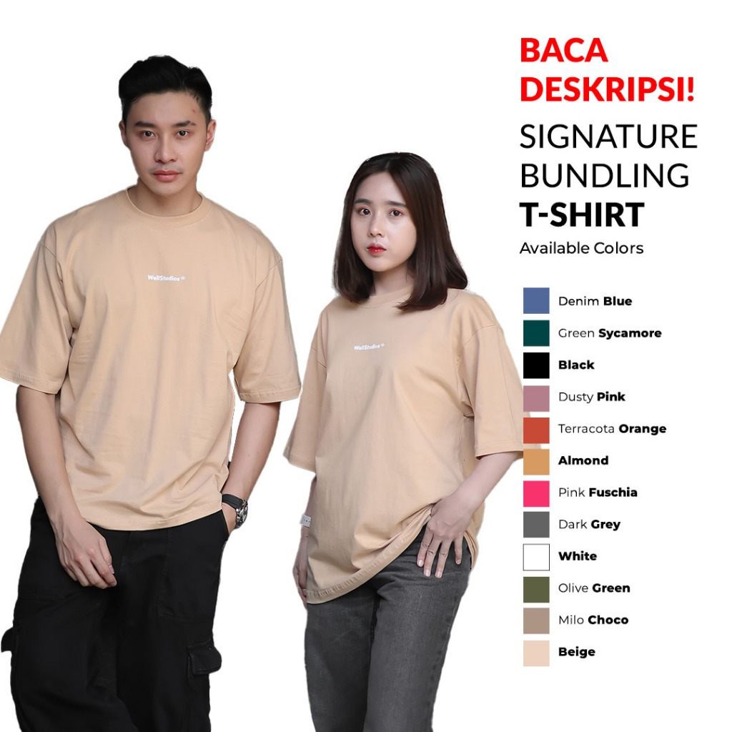 Jual WELL STUDIOS Signature Couple Oversize ( Kaos Couple Pasangan ...