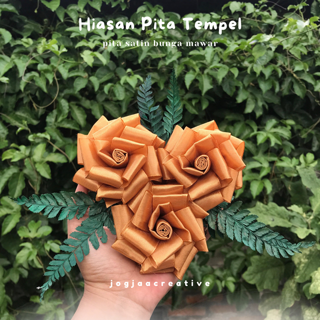 Jual PITA SIAP PAKAI MODEL PITA BUNGA MAWAR CANTIK SIAP TEMPEL pita ...