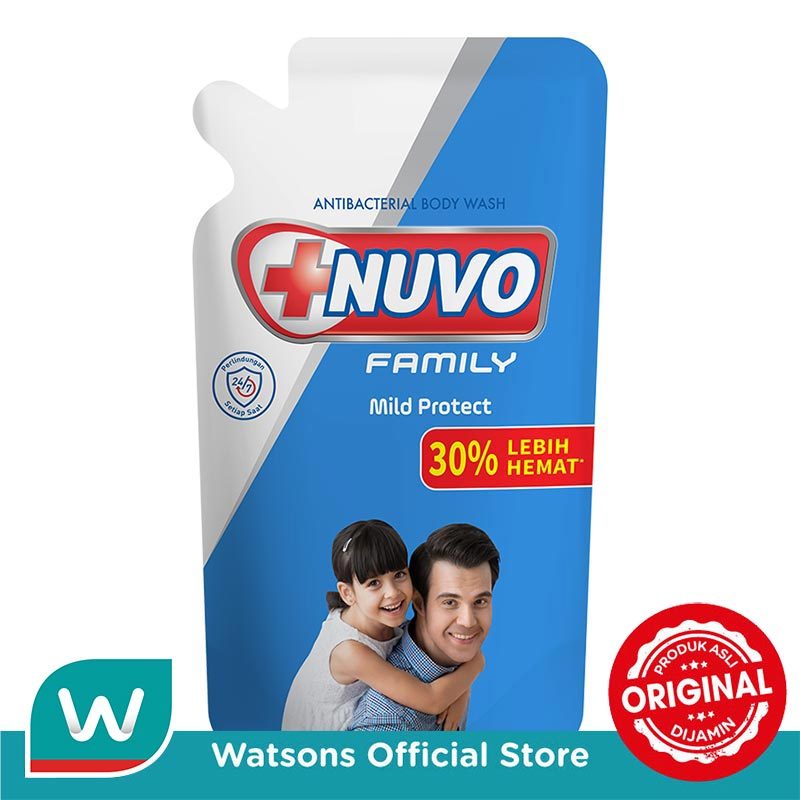 Jual Nuvo Family Sabun Mandi Cair Mild Protect Biru Pouch 800ml | Shopee Indonesia