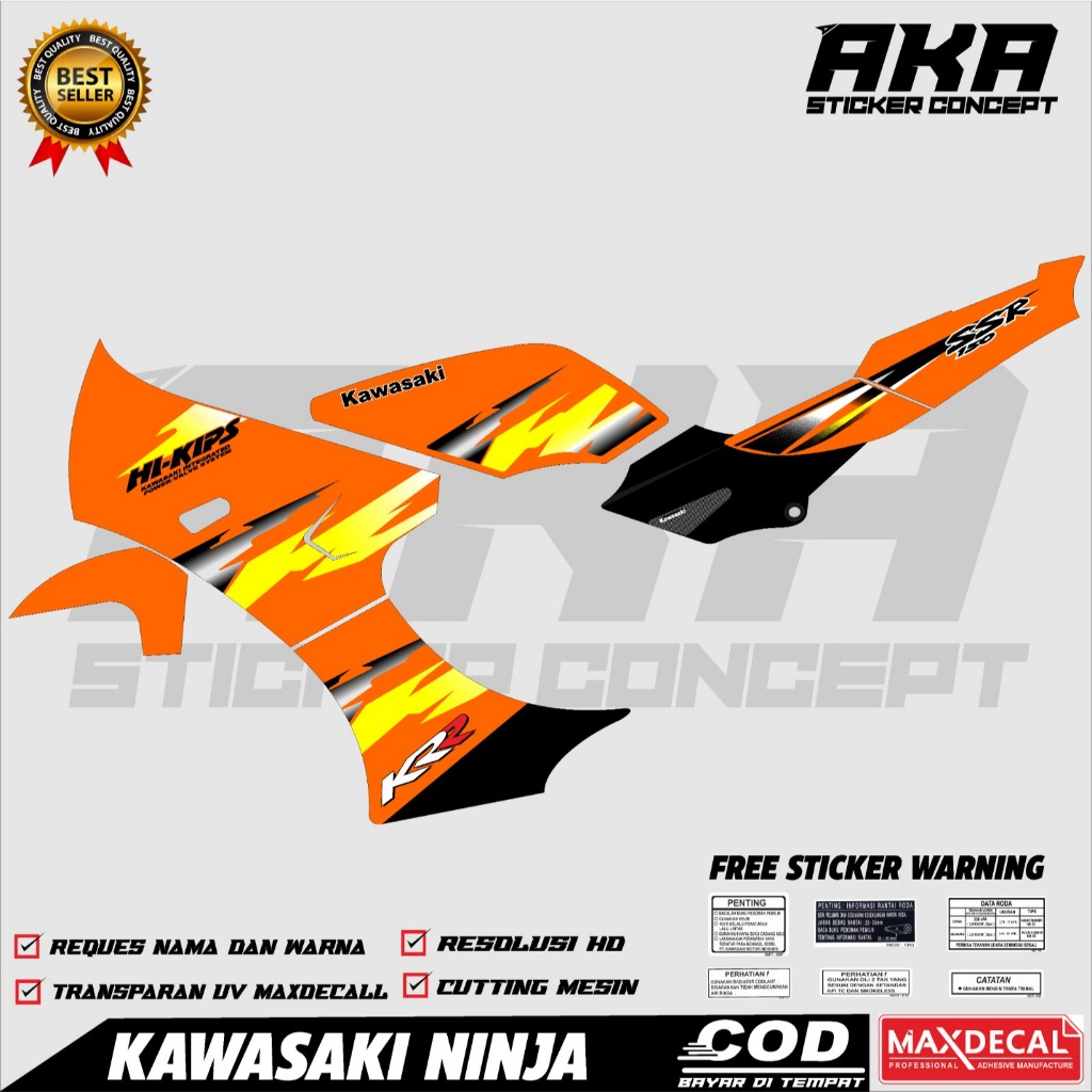 Jual Sticker striping Kawasaki Ninja KRR SSR transparan bisa request ...