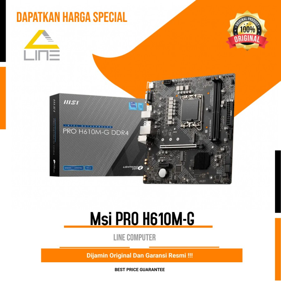 Jual MSI PRO H610M-G DDR4 | Intel H610 LGA 1700 DDR4 Micro ATX | Shopee ...