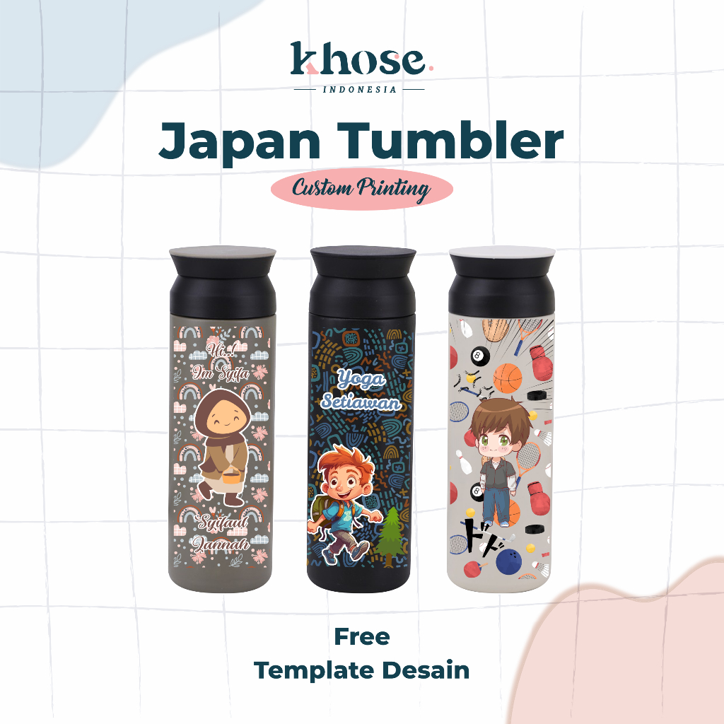 Jual Botol Tumbler Custom Print Japan Stainless Laser Grafir 500 ml ...