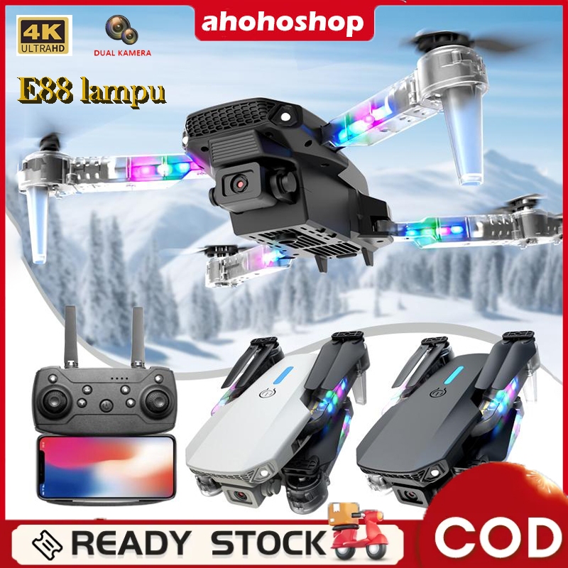 Jual 【COD】Smart Drone E88 Pro Lampu 4k HD Dual Camera Shoot Original Indoor Outdoor Drone Murah ...