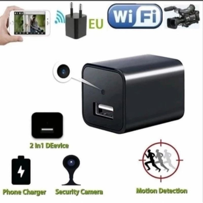 Jual WiFi spy cam kamera adaptor charger 8MP 1080p - WiFi ip cam ...
