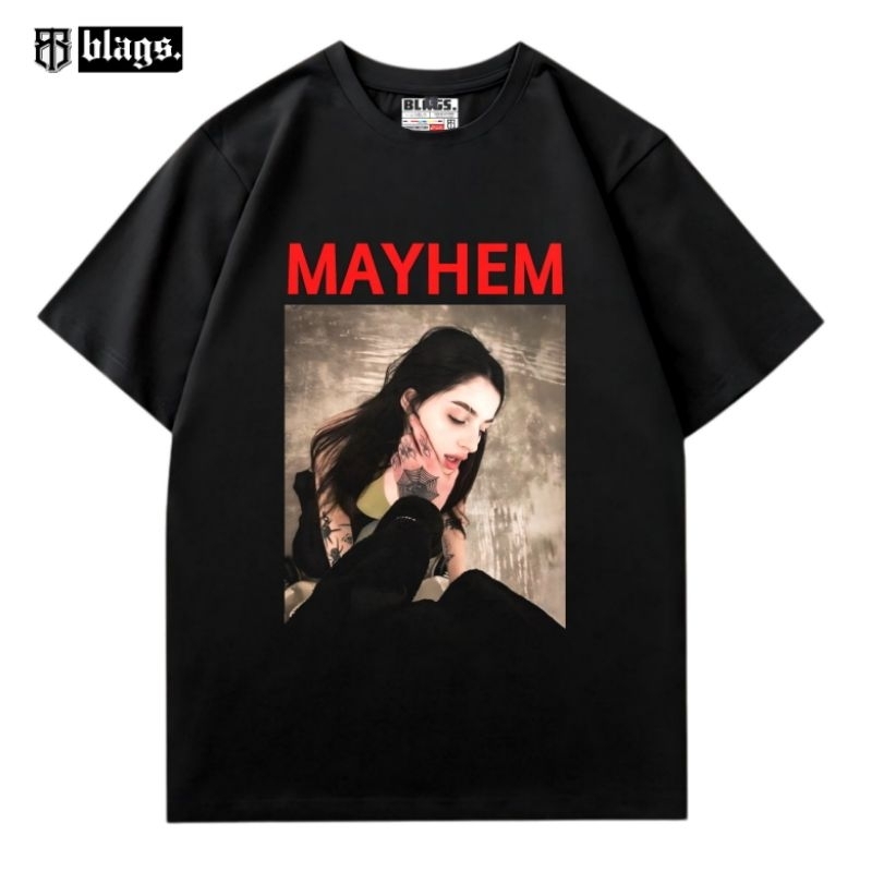 Jual Blags T-shirt Mayhem kaos vintage Unisex pria wanita hitam kaos ...