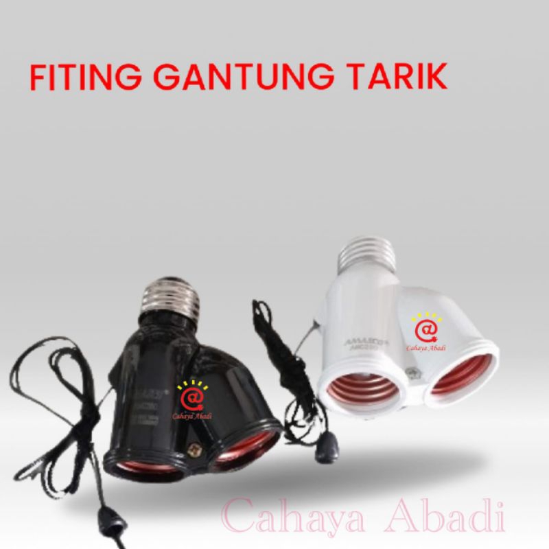 Jual Fitting Gantung Tarik E27 Putih Hitam / Fitting Tarik 2 Lampu | Shopee Indonesia