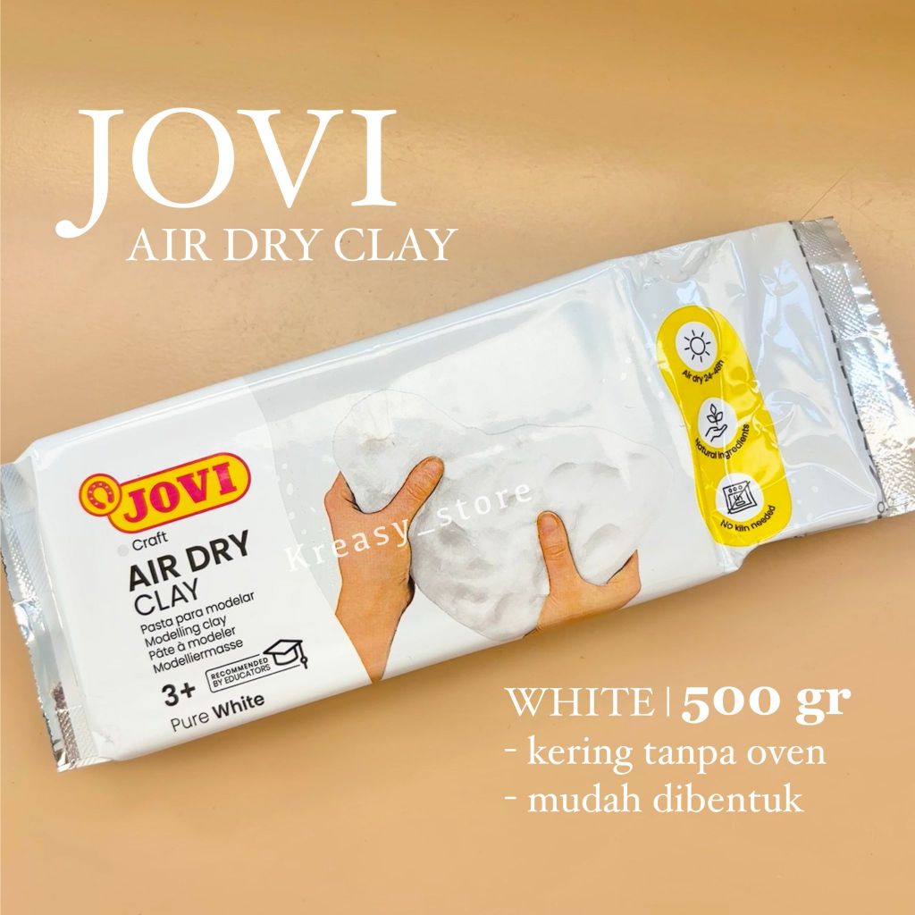 Jual Air Dry Clay JOVI 500gr WHITE - Modelling Clay White - Tanah Liat ...