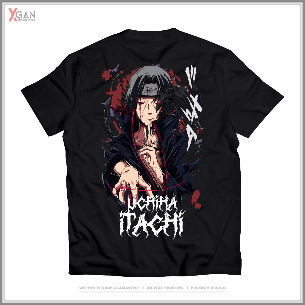 Jual XGAN Baju Naruto Uchiha Itachi NU013X Kaos Anime katun 24s Jepang ...