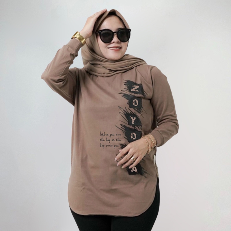Jual Atasan Semi Tunik Wanita Lengan Panjang Bawah Oval | Fashion Muslim Terbaru | Zoyola Oval ...