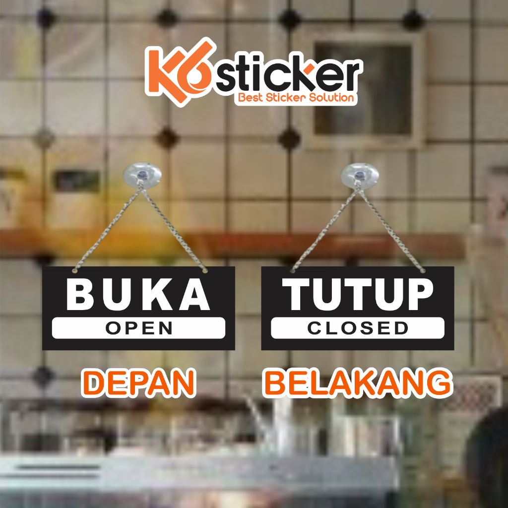 Jual OPEN CLOSE BUKA TUTUP Hitam Sign Acrylic-Open Closed / Buka Tutup ...