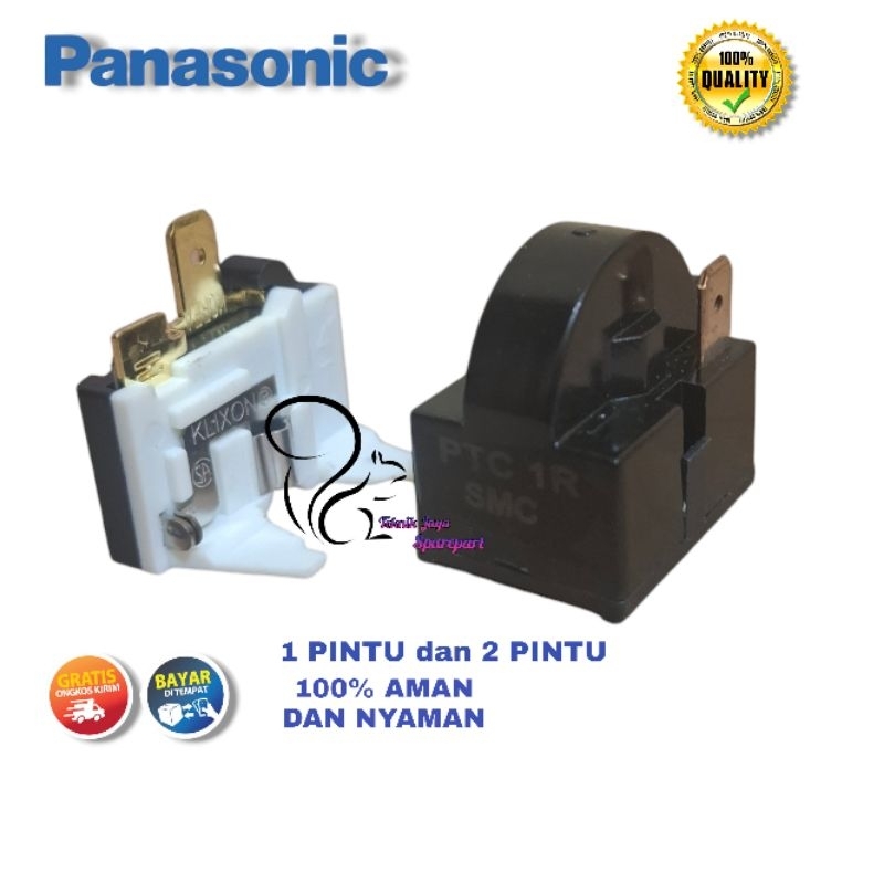 Jual Relay Ptc 1 Pin Kanan + Overload Kulkas PANASONIC 1 Pintu / 2 ...
