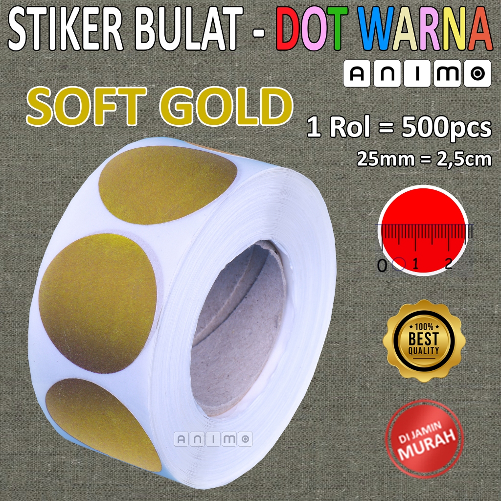Jual Stiker Bulat Warna - COLOR DOT STICKERS - ROL 25 MM = 2,5 CM ...