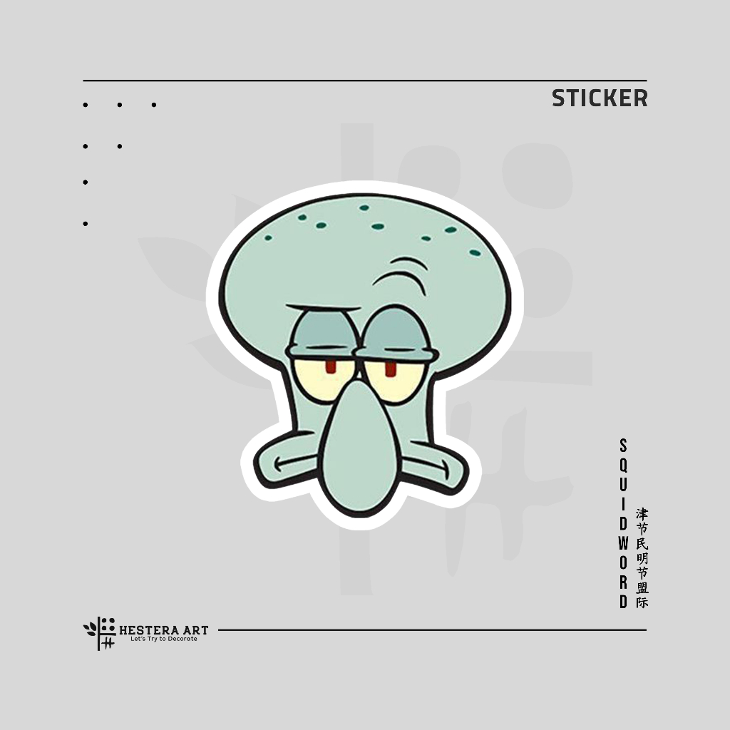 Jual Stiker Squidward Vinyl Doff Laminasi | Stiker SpongeBob ...
