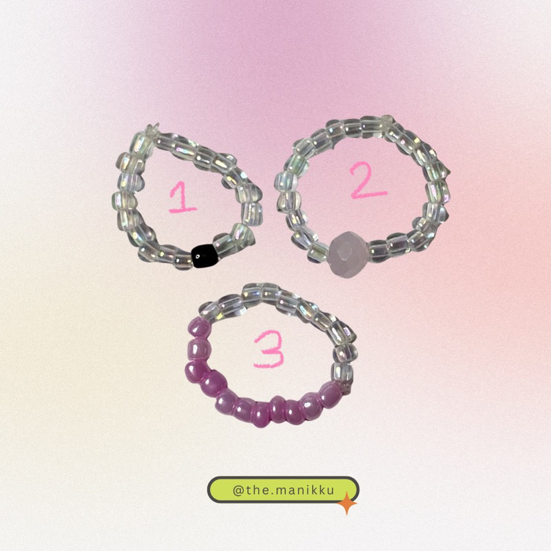 Jual BACA DESKRIPSI || Korean Beads Ring || Cincin Manik Aesthetic ...