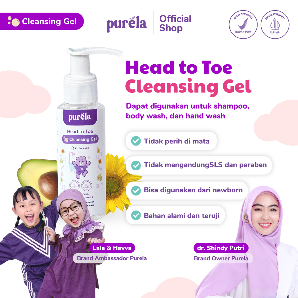 Jual Purela Head To Toe Cleansing Gel 100ml Membersihkan Kulit | Shopee ...