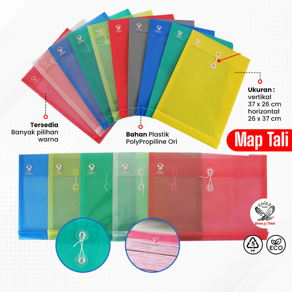 Jual Map Plastik Tali F4 Bening EAGLEFiles Data Bag Punggung Vertical E ...