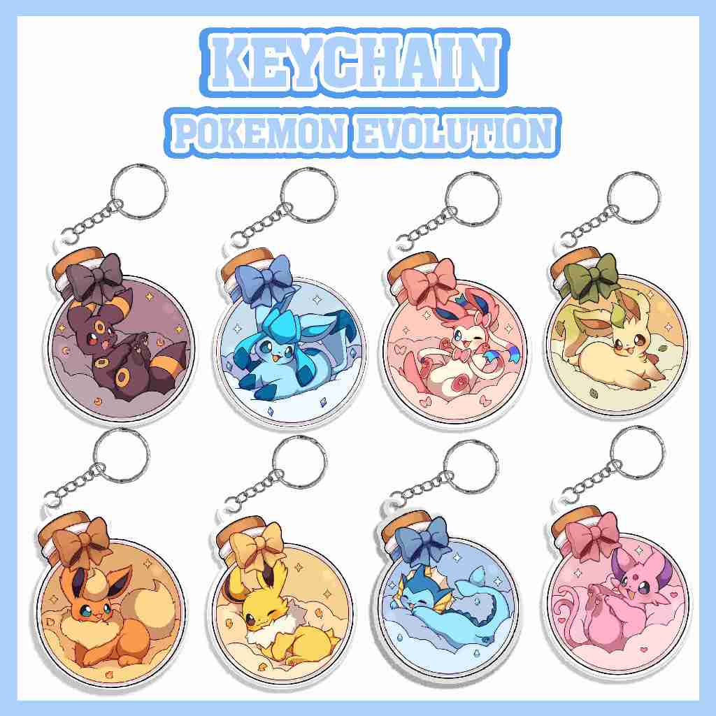 Jual [GANTUNGAN] Akrilik Keychain Pokemon Evolution Umbreon Sylveon ...