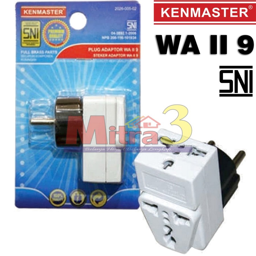 Jual KENMASTER WA II 9 Steker Plug Adaptor / Colokan Cabang 2 atau 3 ...