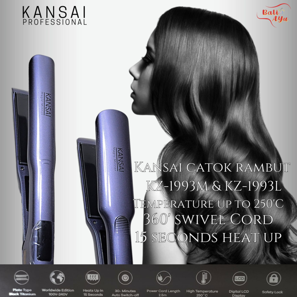Jual KANSAI catok rambut magic mirror KZ-1993& KZ-1993L / Pelurusan ...