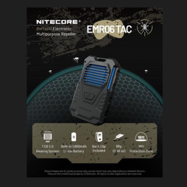 Jual Nitecore EMR06 TAC Portable Rechargeable Mosquito Repeller ...