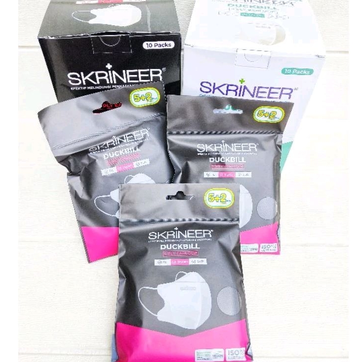 Jual Skrineer Masker Duckbill 4 ply Earloop Sachet isi 5+2 pcs | Shopee ...