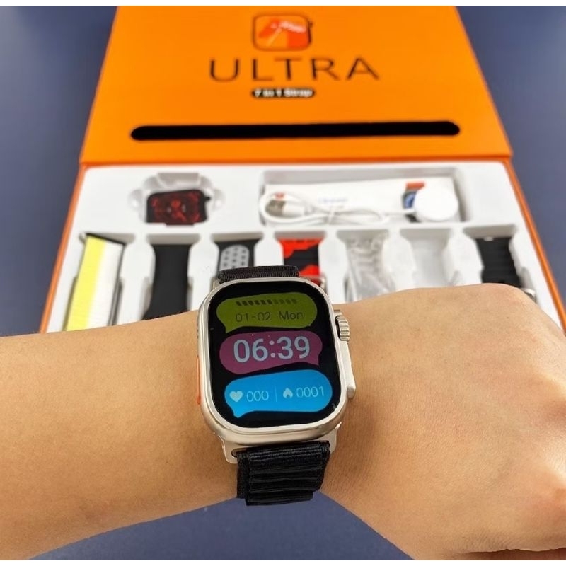 Jual ORIGINAL 100% JAM TANGAN SMART WATCH ULTRA FREE 7 TALI DIAMETER ...