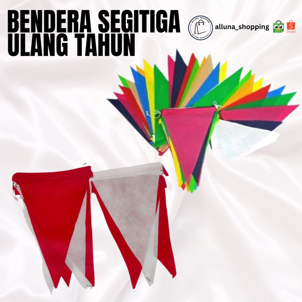 Jual Bendera Segitiga Warna-Warni / Bunting Flag / Bendera Pesta / Party Flag / Bendera Hias ...
