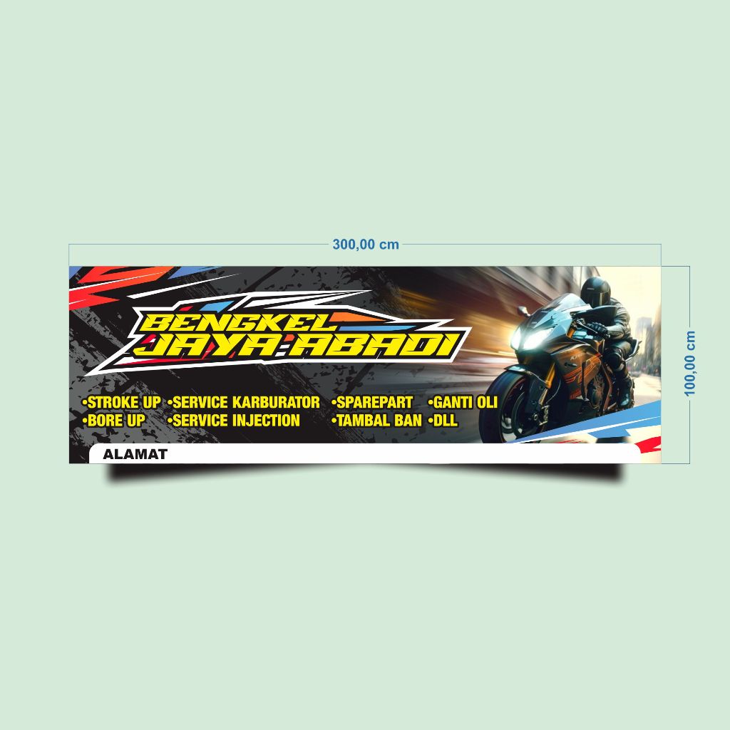 Jual banner mmt spanduk bengkel motor murah meriah bahan awet tebal ...