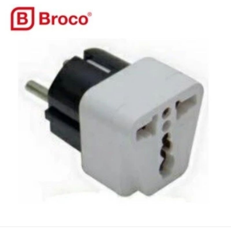 Jual BROCO Over Steker Universal Adaptor Plug Sambungan 3 Kaki Putih ...
