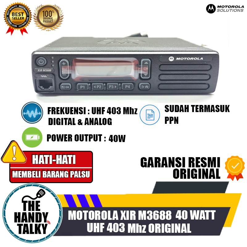 Jual Motorola Xir M3688 M 3688 Radio Rig Analog Digital UHF 403 45Watt 25Watt Radio Rig Motorola ...