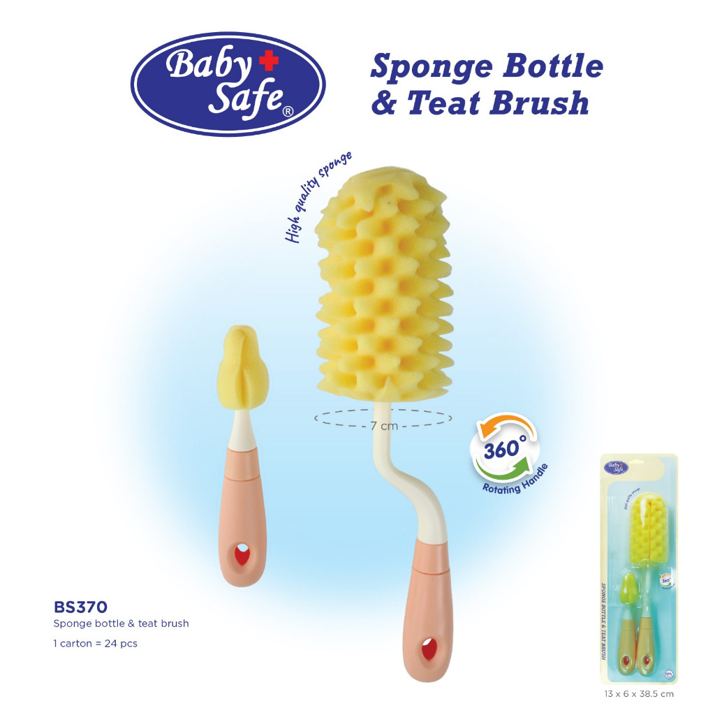 Jual Babysafe Sikat Botol Sponge BS368 / BS370 | Shopee Indonesia