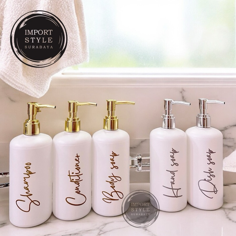 Jual botol sabun cair aesthetic DOFF TEBAL 500ml gold new silver luxury ...