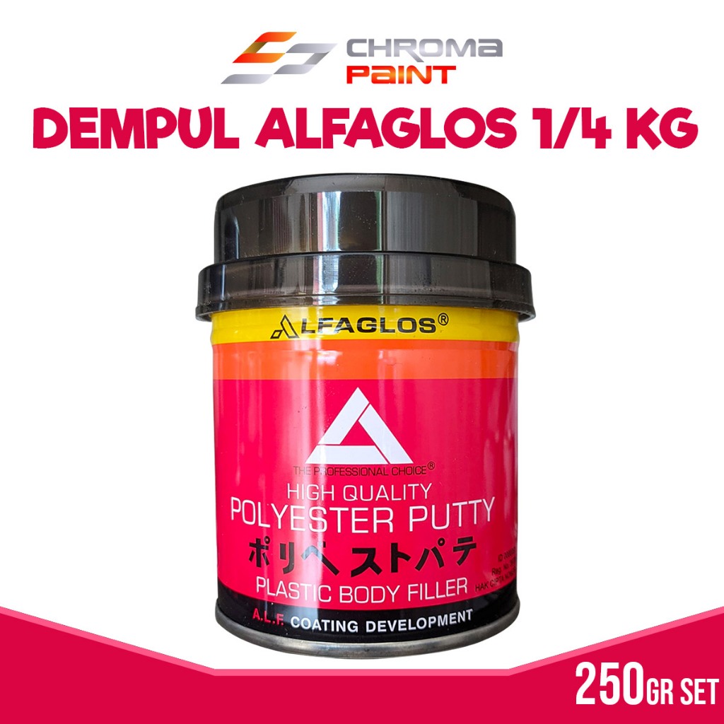 Jual Dempul Alfaglos 1/4 Kg - Dempul Plastik Polyester Putty 2 Komponen ...