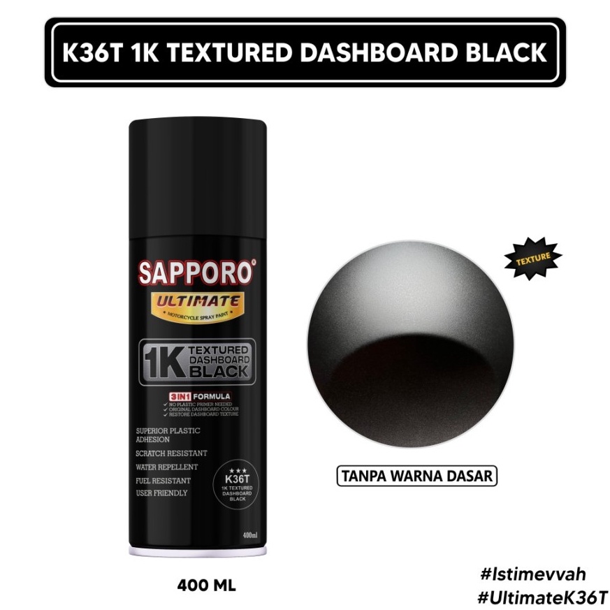 Jual SAPPORO ULTIMATE K36T 1K Textured Dashboard Black Cat Semprot Terbaik g Z5S3 | Shopee Indonesia