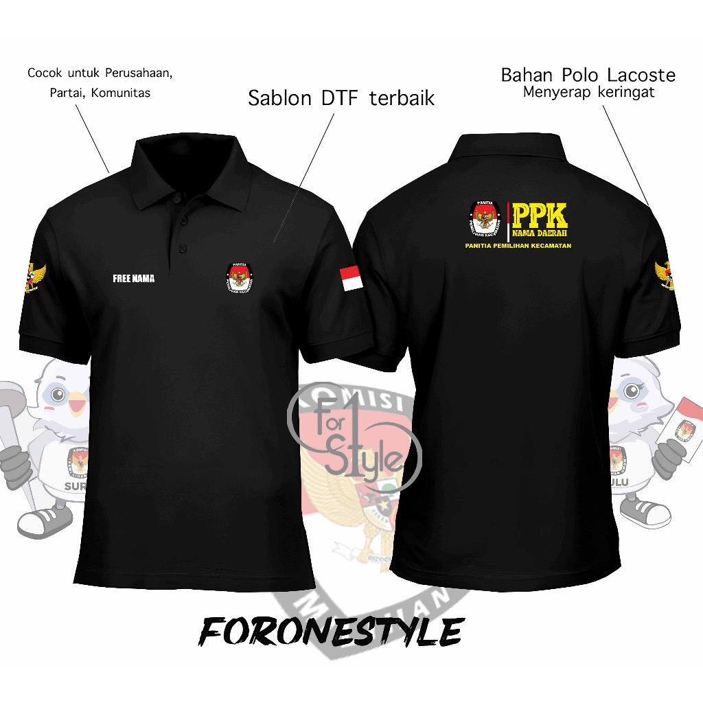 Jual POLO SHIRT PPK - PANITIA PEMILIHAN KECAMATAN - LOGO PPK - FREE ...