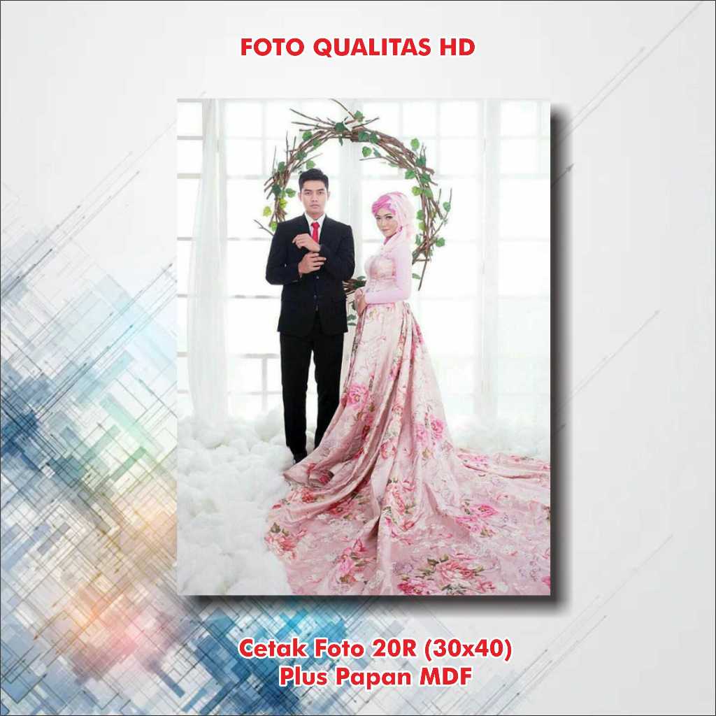 Jual CETAK FOTO JUMBO 20R (30X40) PLUS PAPAN MDF | Shopee Indonesia