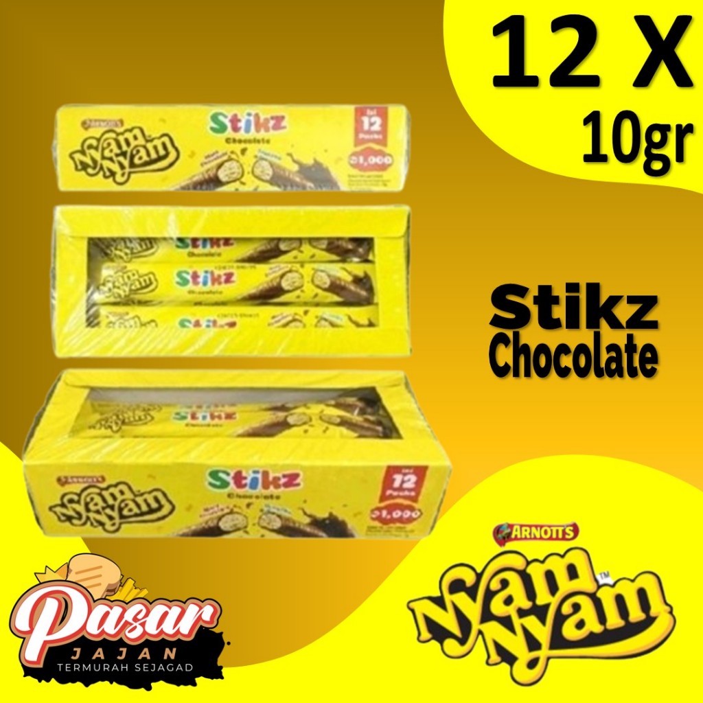 Jual NyamNyam Stikz / STIKZ (Box) isi 12 / Nyam Nyam Stikz Chocolate ...
