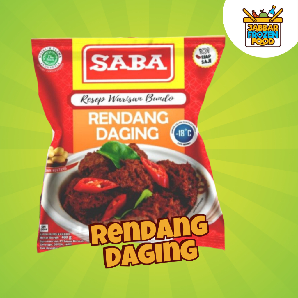 Jual Rendang Daging Sapi SABA Frozen 350gr Khas Padang Tanpa Pengawet ...