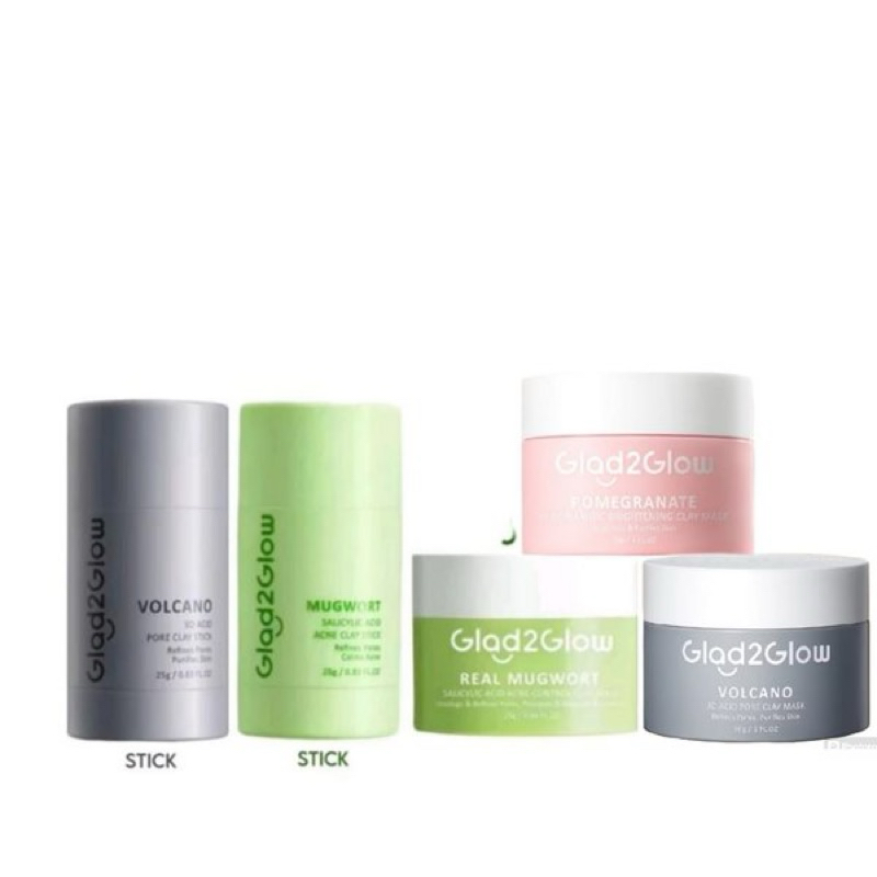 Jual Glad2Glow Clay Mask Mugwort Volcano Pomegranate | Shopee Indonesia