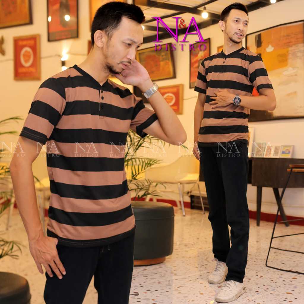 Jual KAOS KANCING TIGA SALUR PRIA KAOS KANCING PRIA STRIPE TERBARU ...