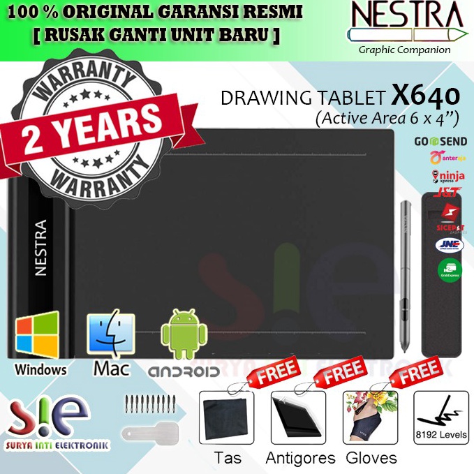 Jual KODE A58E NESTRA X64 Pen Tablet Garansi Resmi 2 Thn Rusak ganti ...