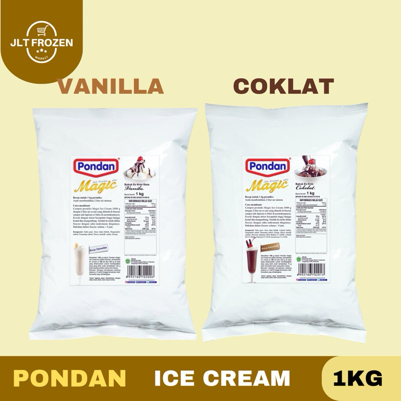 Jual Pondan Magic Ice Cream / Bubuk Es Krim Powder Rasa Vanila / Coklat ...
