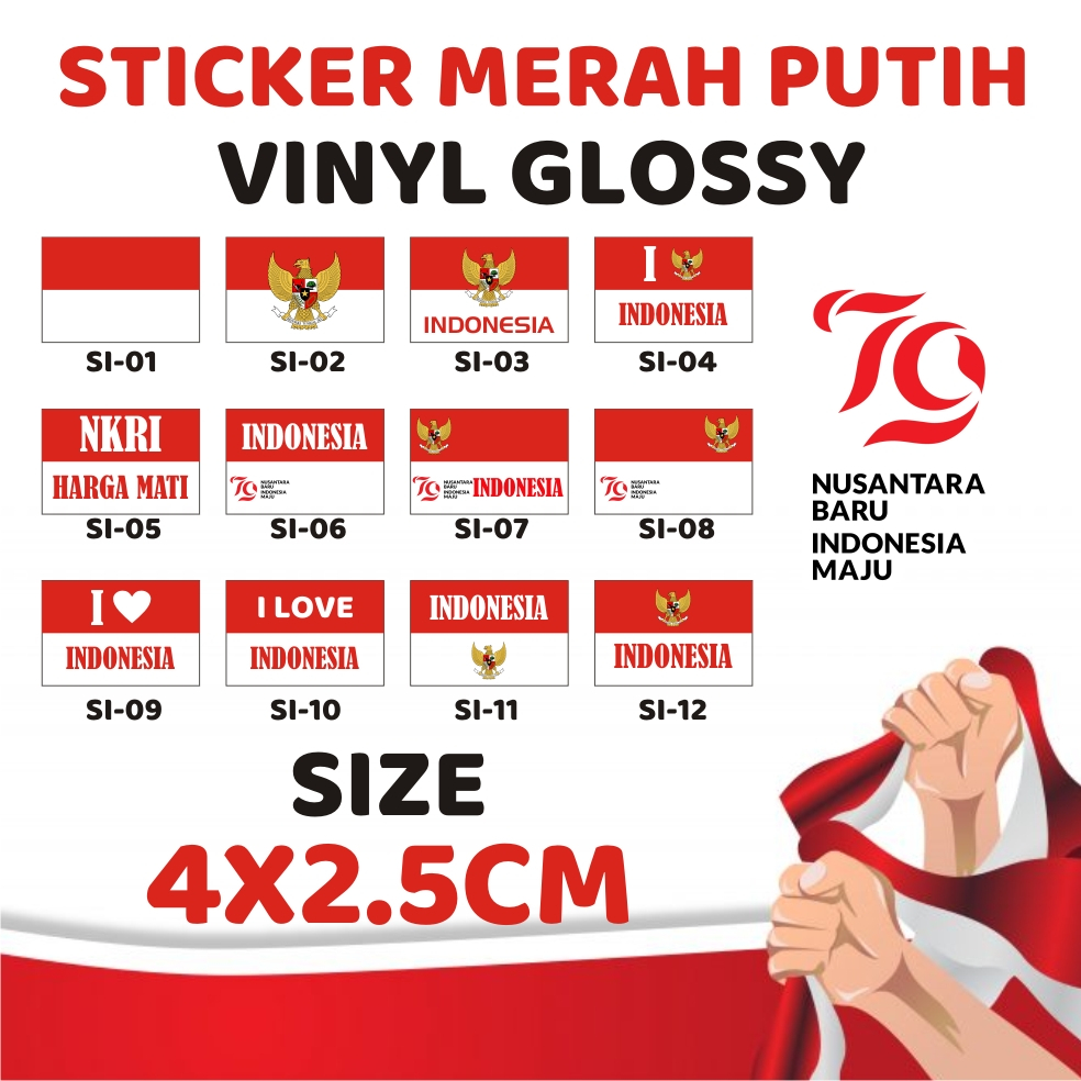 Jual ( COD ) STICKER PIPI BENDERA MERAH PUTIH HUT RI KARNAVAL FESTIVAL ...