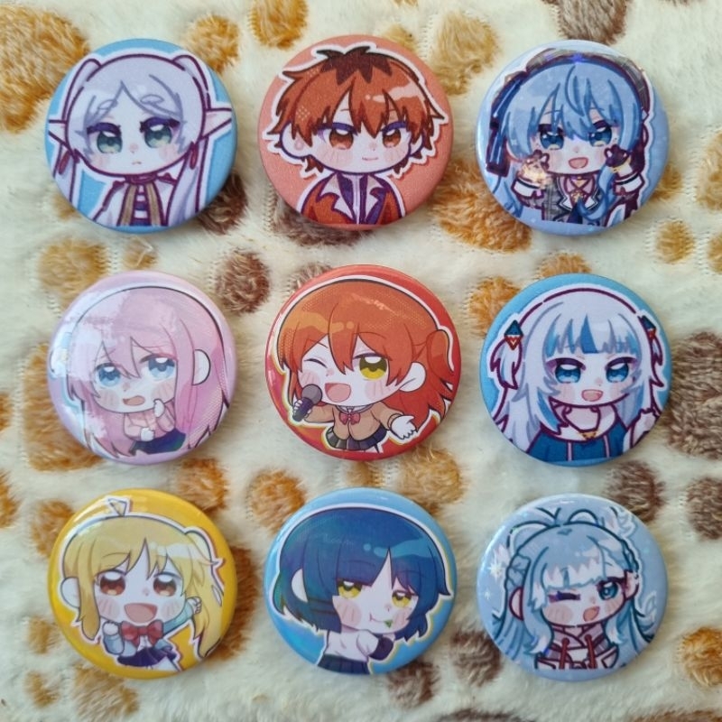 Jual [B-GRADE] Pin Badge Anime, VTuber / Frieren Hololive Bocchi The ...