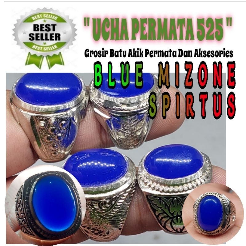 Jual Cincin batu blue opal mizone biru tua kristal tembus senter ...