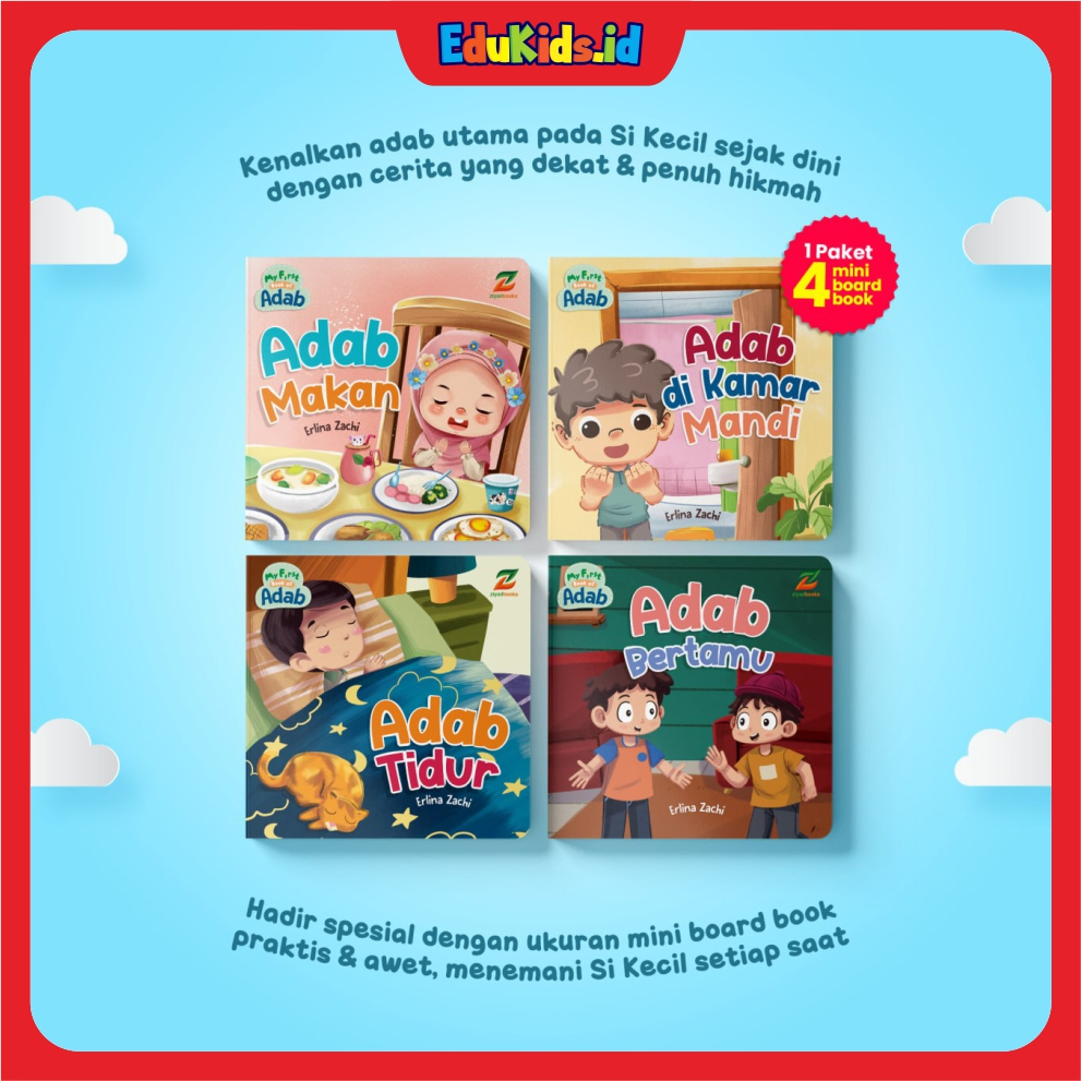 Jual Buku Adab Anak Islam My First Book of Adab Paket Isi 4 Mini Boardbook Full Colour Bonus ...