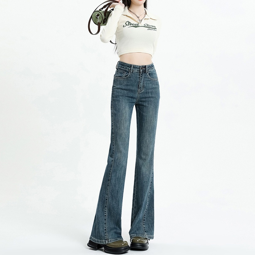 Jual Alice Jeans- Highwaist Celana Cutbray Jeans Wanita Biru retro ...