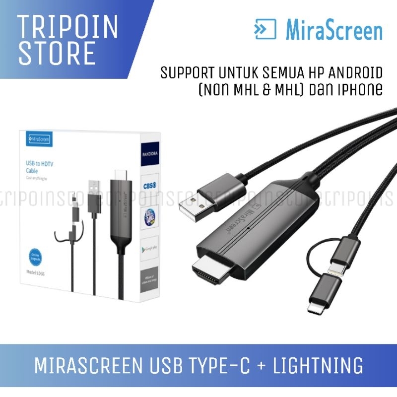 Jual MiraScreen LD36 2 in 1 Wire HD Streaming Display - USB Type C ...