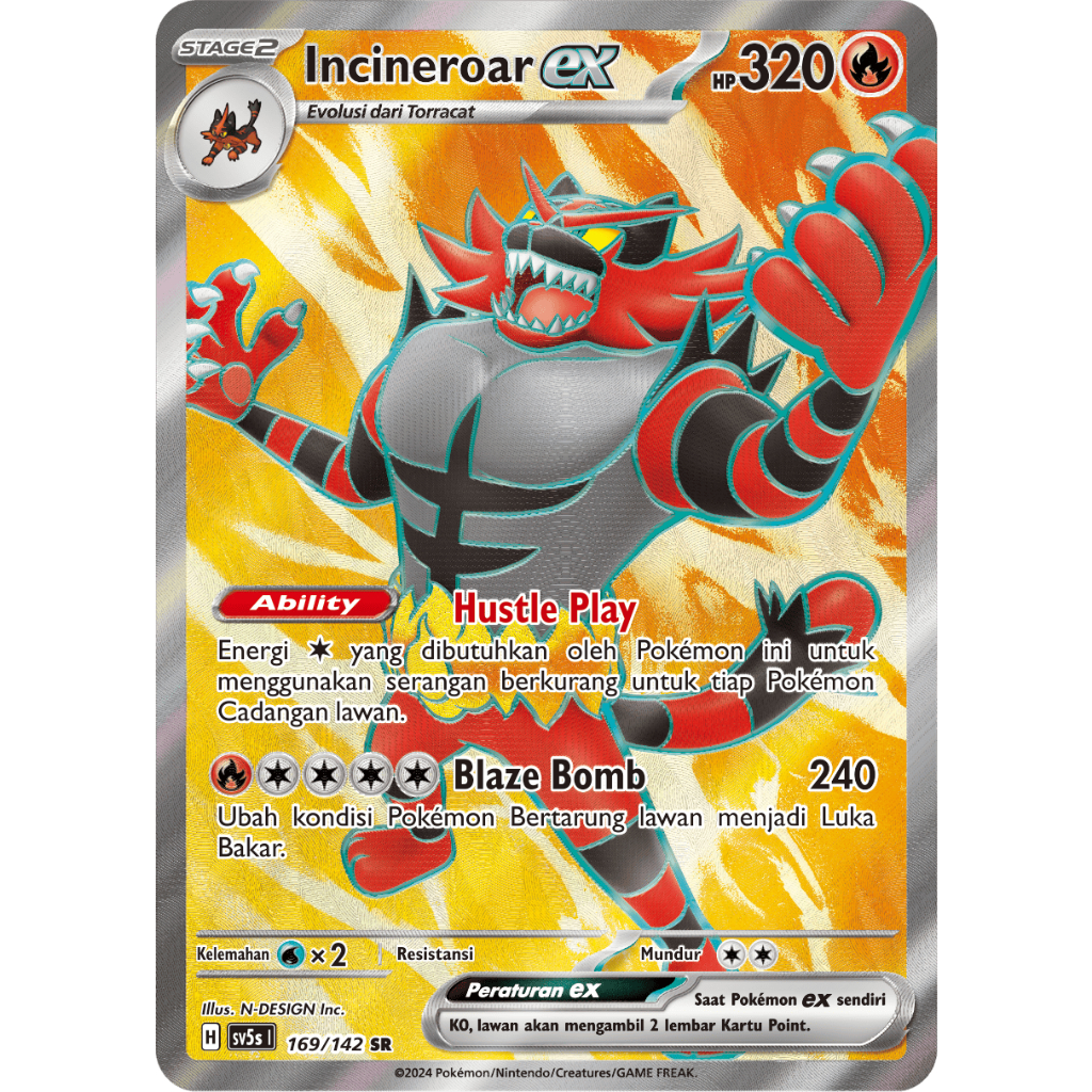 Jual POKEMON TCG INDONESIA INCINEROAR EX SR HOLOGRAM SV5S 169/142 ...