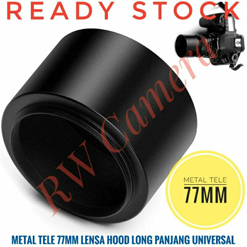 Jual Metal TELE Hood 77mm Lensa Universal 77 mm Canon Fujifilm Sony ...